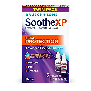 Bausch + Lomb Soothe XP Dry Eye Drops, Xtra Protection Lubricant Eye Drops with Restoryl Mineral Oils, , 0.5 Ounce Bottle Twinpack, 0.5 Fl Oz (Pack of 2)