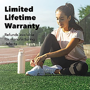 MIIR, Wide Mouth Water Bottle, Vacuum Insulated Leakproof, Stainless Steel Construction, White, 16 oz