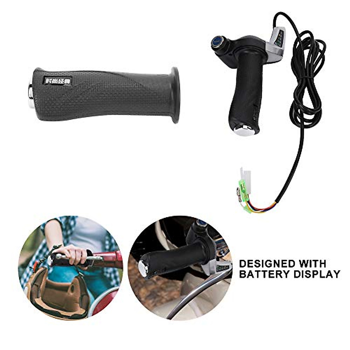 36v 48V 1000W Motor Brushed Speed Controller with Locking Throttle Twist Grip & Power Display for E-Bike(36V 1000W)