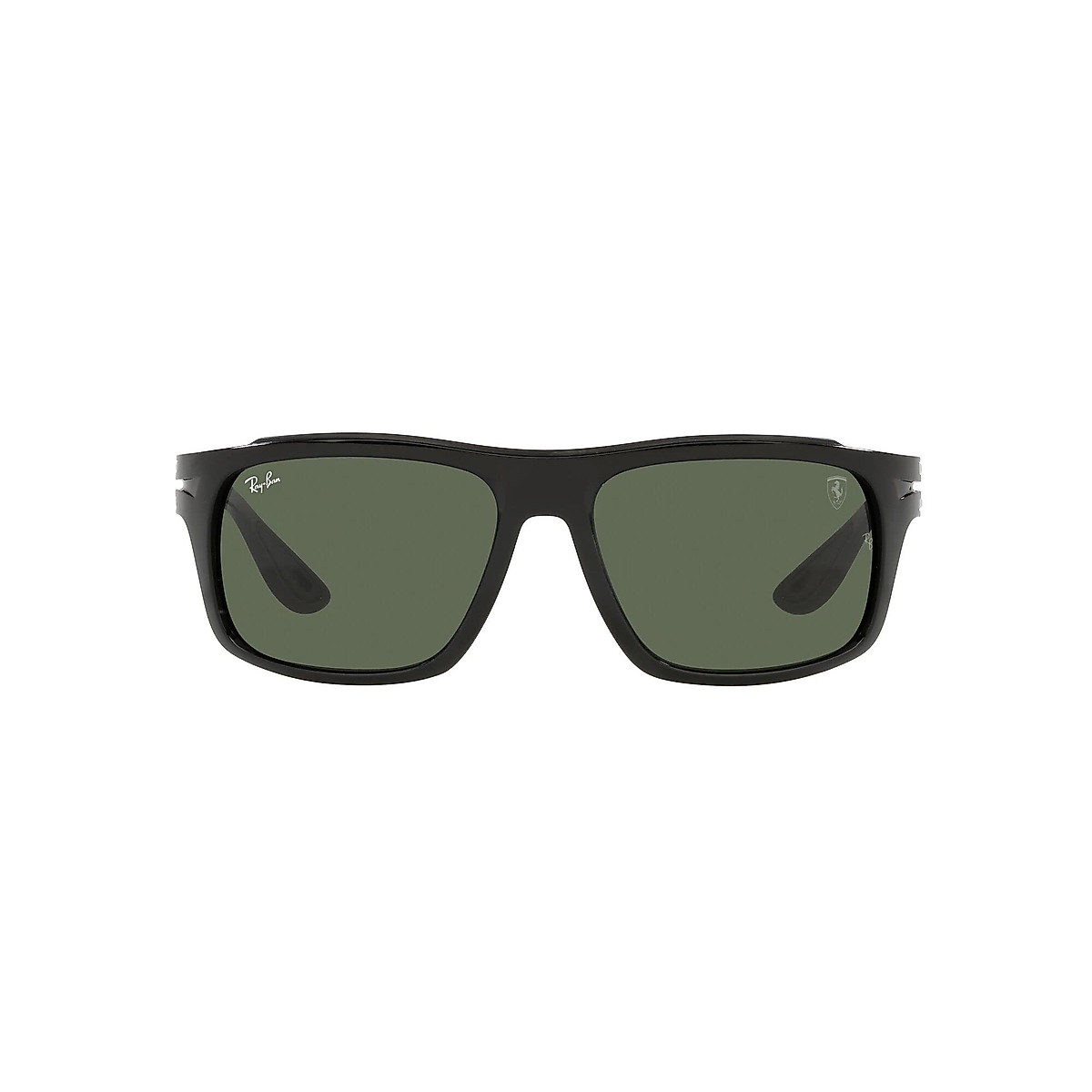Ray-Ban RB4364M Scuderia Ferrari Collection Aviator Sunglasses, Black/Dark Green, 61 mm