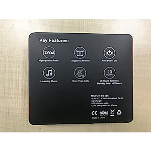 SUNITEC Handsfree Bluetooth Car kit for Cell Phone, Wireless Bluetooth Speaker for car, AUTO Power ON Support Siri Google Voice Assistant Hands Free Car Phone Speakerphone with Visor Clip-BC980SA