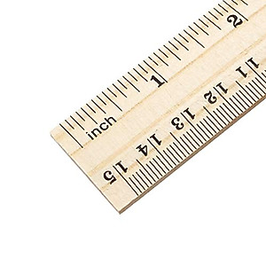 uxcell Wood Ruler 15cm 6 Inch 2 Scale Office Rulers Wooden Measuring Ruler 5pcs