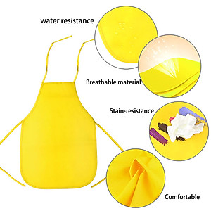 Pllieay 12 Pieces Kids Aprons Fabric Aprons for 3-7 Years Non Woven Kids Artist Apron Applied in Kitchen, Classroom, Community Event, Party, Crafts and Art Painting Activity
