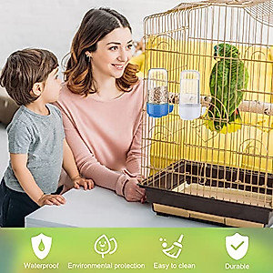 4 Pieces Automatic Bird Water Dispenser Bird Cage Waterer Feeder Bird Accessory Drinker Bottle for Hamster Parrot (Plain Color, 12 x 5.5 cm)