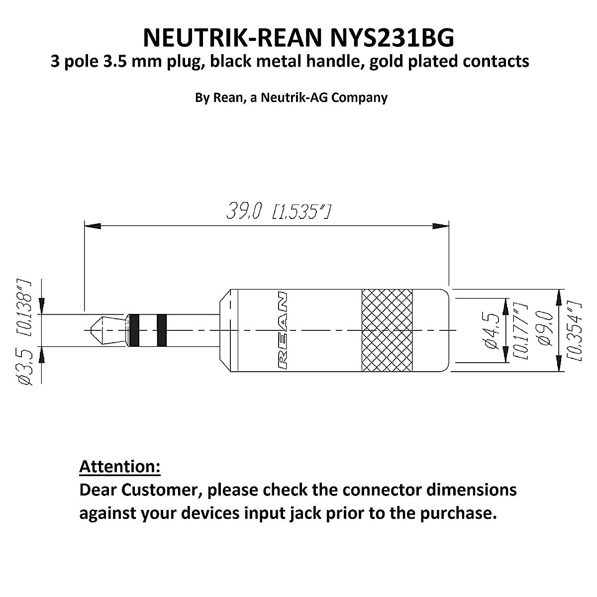 WORLDS BEST CABLES 10 Foot - Quad Balanced Connecting Cable Custom Made Using Mogami 2893 Wire and Neutrik-Rean NYS231BG 3.5mm Gold Mini TRS Plugs