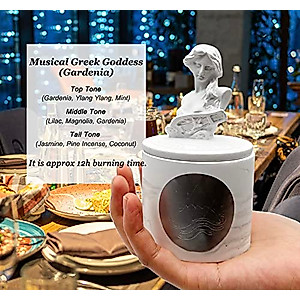 Scented Candle Decorative Soy Candle with Musical Greek Goddess Statue Lids for Home Decor Meditation Jar Candle Gifts for Women Mothers Day Candle 1PC