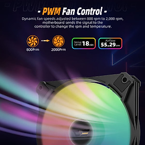 darkFlash 120mm RGB Case Fan, CX6 Addressable ARGB Fan with RGB PWM Fan Hub, High Airflow 5V Motherboard Sync, Ultra Quiet, PWM Static Pressure Fan, High Performance Computer Case Fans, 5 Pack