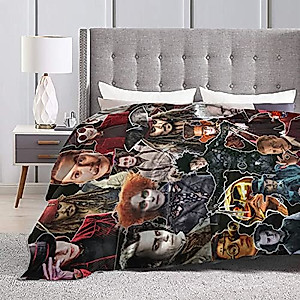 Blanket Johnny Depp Soft and Comfortable Warm Fleece Blanket for Sofa,Office Bed car Camp Couch Cozy Plush Throw Blankets Beach Blankets