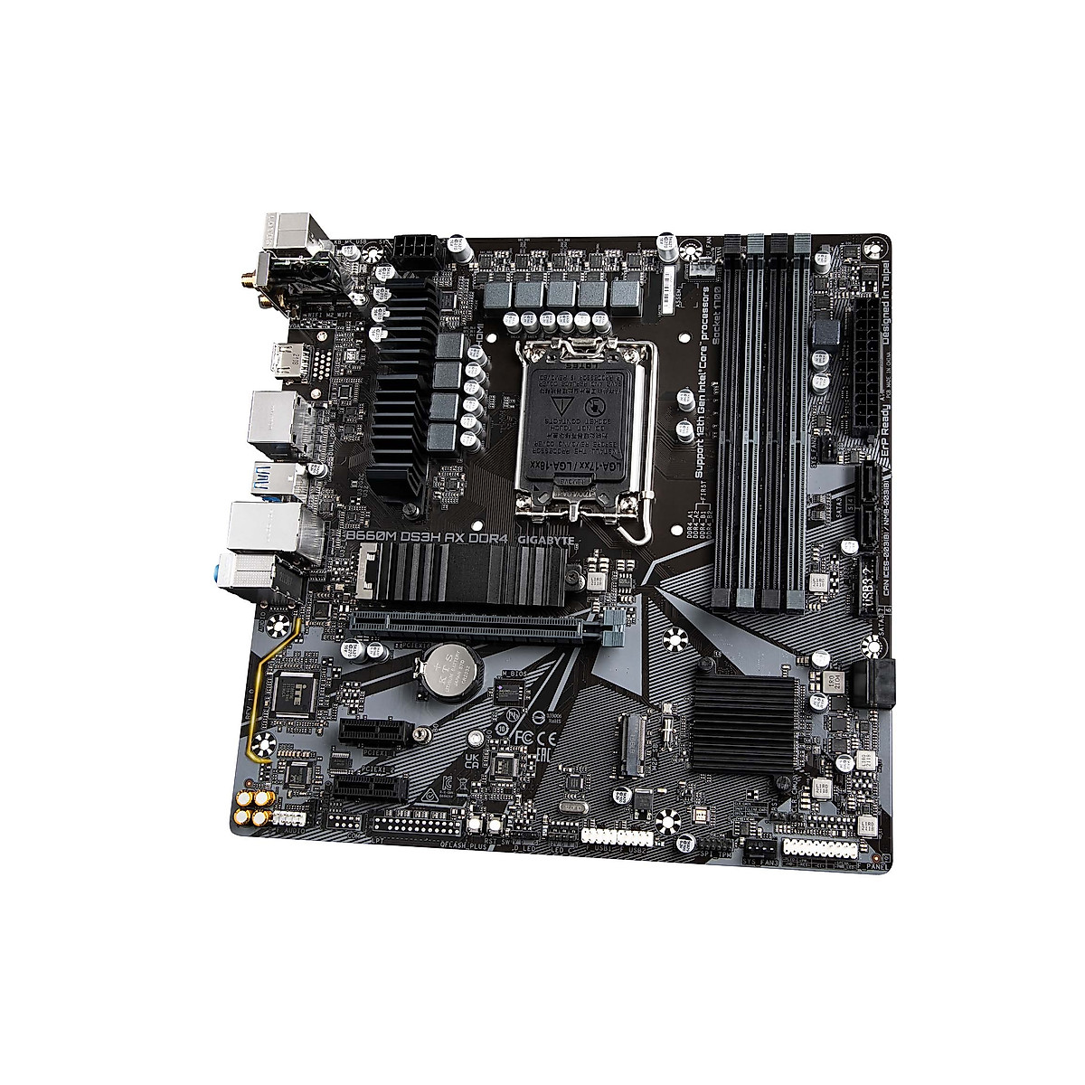 GIGABYTE B660M DS3H AX DDR4 (B660/ Intel/LGA 1700/ Micro-ATX/ DDR4/ Dual M.2/ PCIe 4.0/ USB 3.2 Gen2 Type-C/ 2.5GbE LAN/Motherboard)