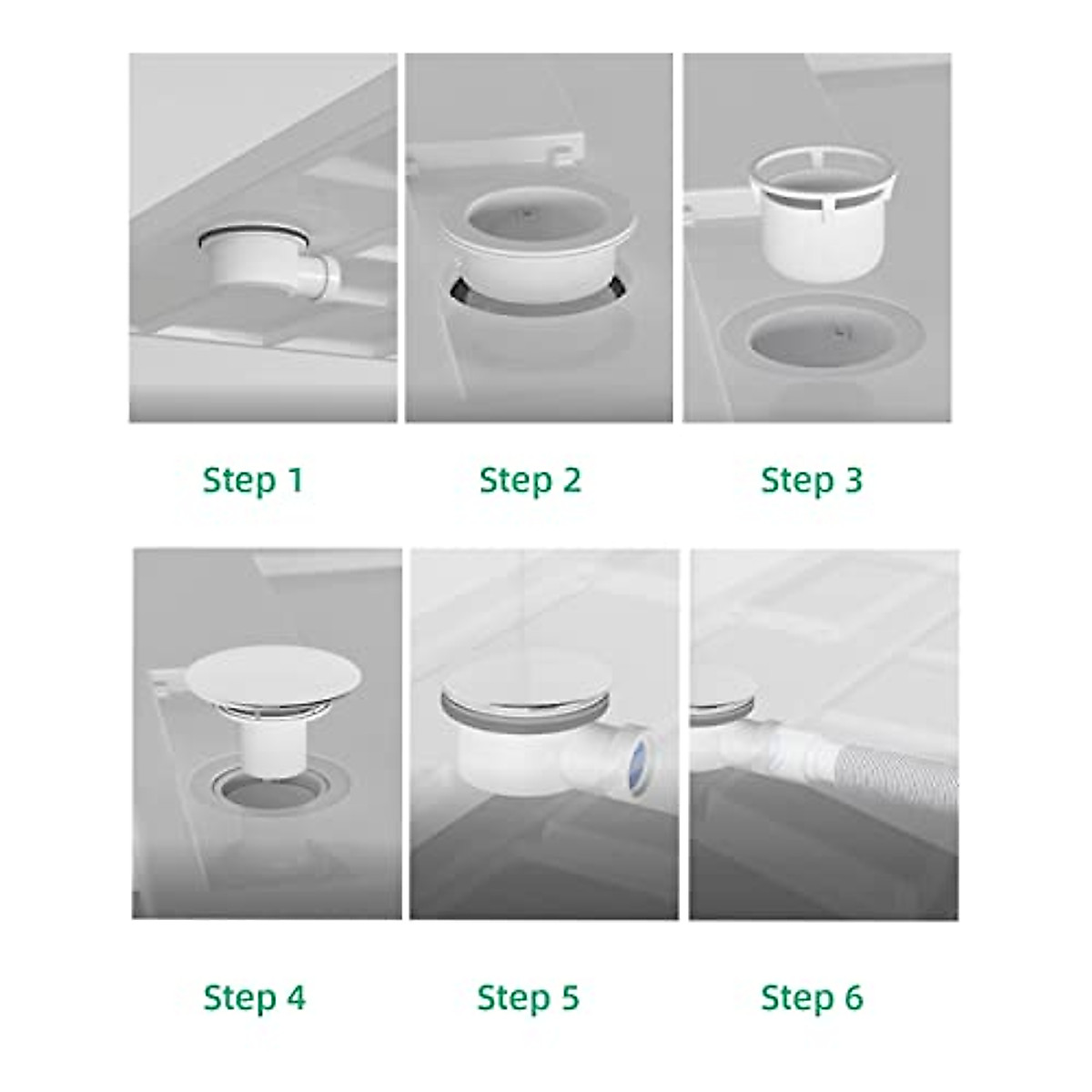 MUCOL 90 Degree Low Profile 1.5" Shower Drain Trap, 1.5" Side Outlet Drain Assembly for 1.5" Replacement Shower Base Drain, PVC Side Outlet Drain