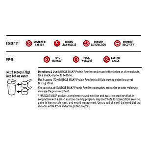 Muscle Milk Genuine Protein Powder, Chocolate, 4.94 Pound, 32 Servings, 32g Protein, 2g Sugar, Calcium, Vitamins A, C & D, NSF Certified for Sport, Energizing Snack, Packaging May Vary