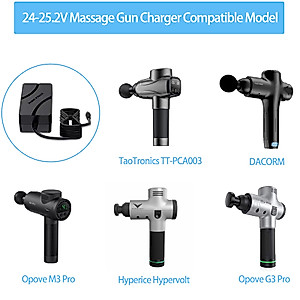 24-25.2V Massage Gun Charger for TaoTronics TT-PCA003,TOLOCO EM26 T11 Pro, Opove M3 Pro, Opove G3 Pro, Hyperice Hypervolt Muscle Power Cord