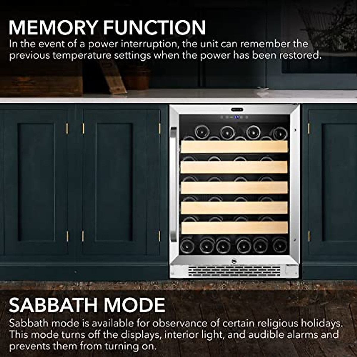 Whynter BWR-541STS 24" Built-in 54 Bottle Wine Refrigerator Cooler, Stainless Steel, One Size, Silver