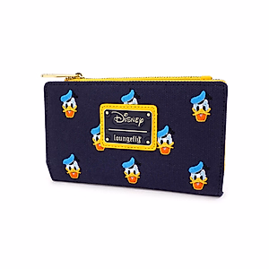 Loungefly x Disney Donald Duck All-Over Print Embroidered Canvas Zip Wallet, Multicolored, One Size