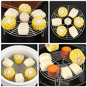 YARNOW Round Cooking Cooling Racks Stainless Steel Round Rack for Steaming Rack and Air Fryer Cooking Steamer Rack for Air Fryer Pressure Cooker Oven 20X7cm