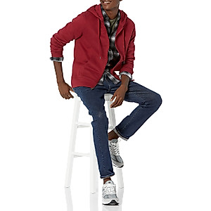 Amazon Essentials Men's Full-Zip Fleece Hoodie (Available in Big & Tall), Red, Large