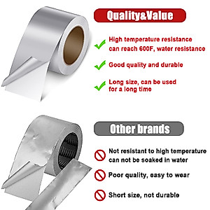 Outus Aluminum Tape 2.36 Inch x 115 Feet, 1.8 Silk Aluminum Foil Tape HVAC High Temp Insulation High Heat Resistant Sealing Film for Duct Work Ac Units Furnace Dryer Vent