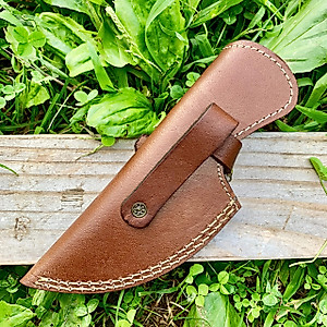 7" long custom handmade leather sheath fits up to 4" cutting blade knife