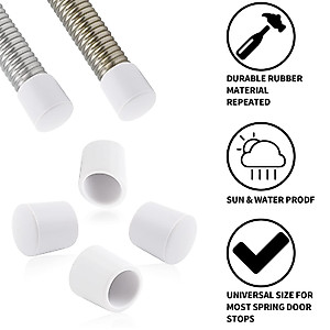 Zorveiio 30 Pcs White Door Stop Bumper Tips, 0.39 Inch ID Rubber Door Stopper Bumpers Door Stop Caps for Door & Wall Protection