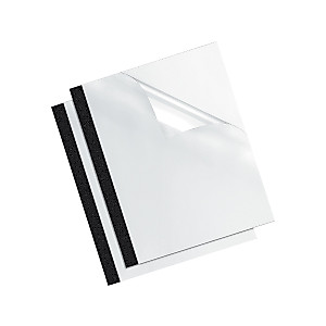 Fellowes 5222801 Thermal Covers, 1/4-Inch, 31-60 Sht Cap, 10/PK, Clear/Black