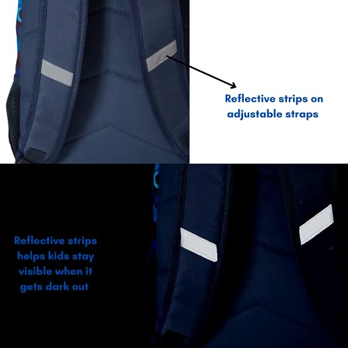 RALME 16 Inch Shark Backpack with Lunch Box Set for Boys or Girls, Value Bundle, Blue