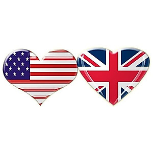 CafePress USA And UK Heart Flag Mug Ceramic Coffee Mug, Tea Cup 11 oz