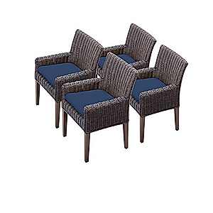 TK Classics Venice 4 Piece Dining Chairs with Arms, Navy