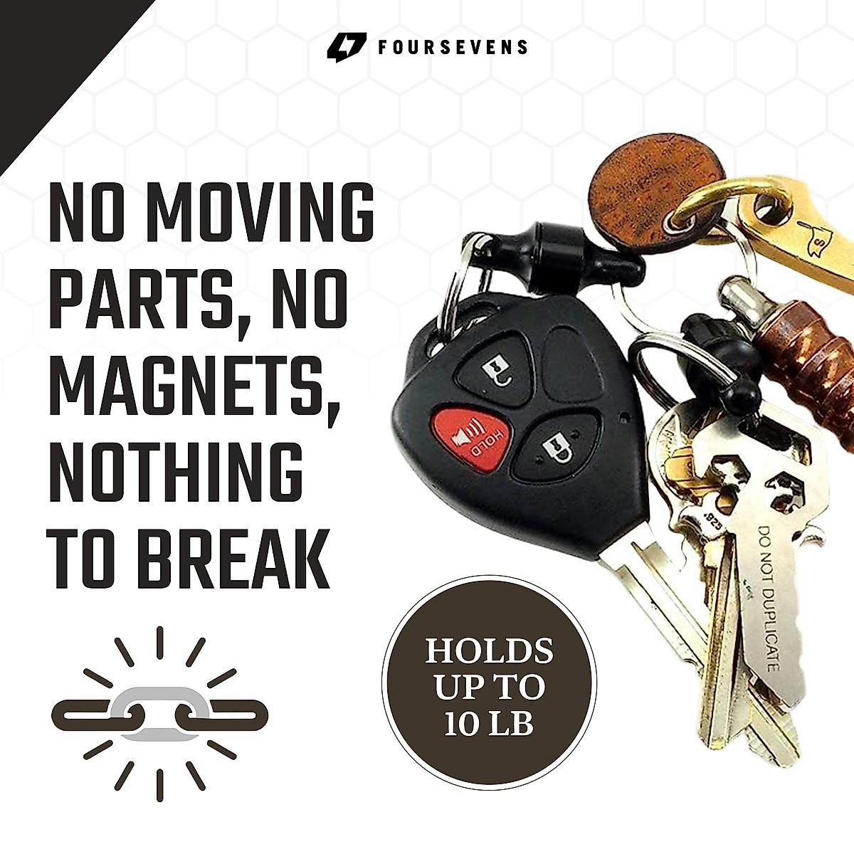 PROMETHEUS LIGHTS: Kappa Quick Release Keychain, Detachable Keychain That Holds up to 10 lbs, Easy, Secure and Stylish Pull Apart Keychain (Titanium)