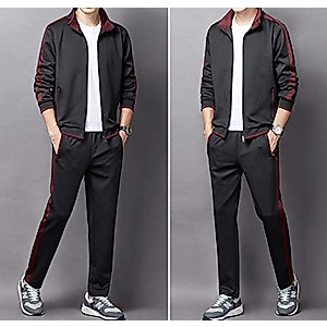 KASUNA Men's Tracksuits Casual Athletic Sweatsuit 2 Piece Track Suits Set Long Sleeve Training Jogging Outfits Full Zip Hei-M