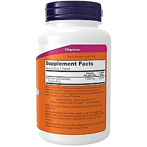 NOW Foods Supplements, Niacinamide (Vitamin B-3) 1000 mg, Energy Production*, 90 Tablets, White, Off-White