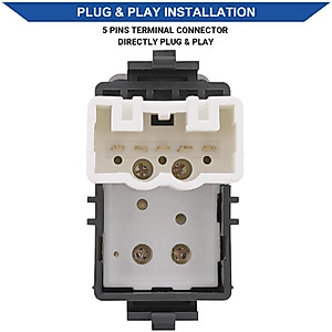 Obaee Power Window Switch Button Front Rear Passenger Side Compatible with Toyota Tundra Sienna Solara Matrix Corolla 4Runner RAV4 Tacoma 1993-2011, Scion xA xB tC, Geo Prizm Replace OE 84810-12080