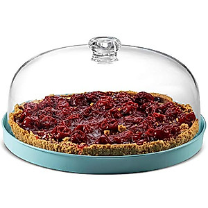 Godinger Cake Stand, Cake Plate Server with Dome, Fruit Platter, Metal Serving Tray and Shaterproof Acrylic Lid