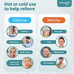 NEWGO Cooling Eye Mask Cold Eye Mask for Puffy Eyes, Eye Ice Pack Ice Eye Mask for Tired Eyes, Eyes Surgery, Migraines, Stress Relief, Itchy Eyes, Skin Care, Eye Spa - Blue