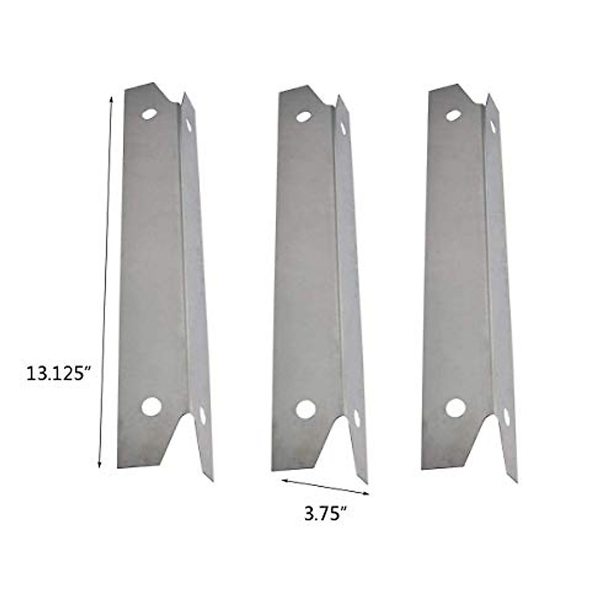 Votenli S9061A(3-Pack) S1048A(3-Pack) Replacement 13 1/8 inches Stainless Steel Heat Plates and Stainless Steel Grill Burner Crossover Tube for Brinkmann 810-3330-S,810-3331-F