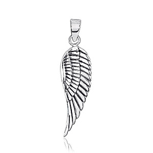 WithLoveSilver 925 Sterling Silver Angel Wing Pendant (2 Sides)