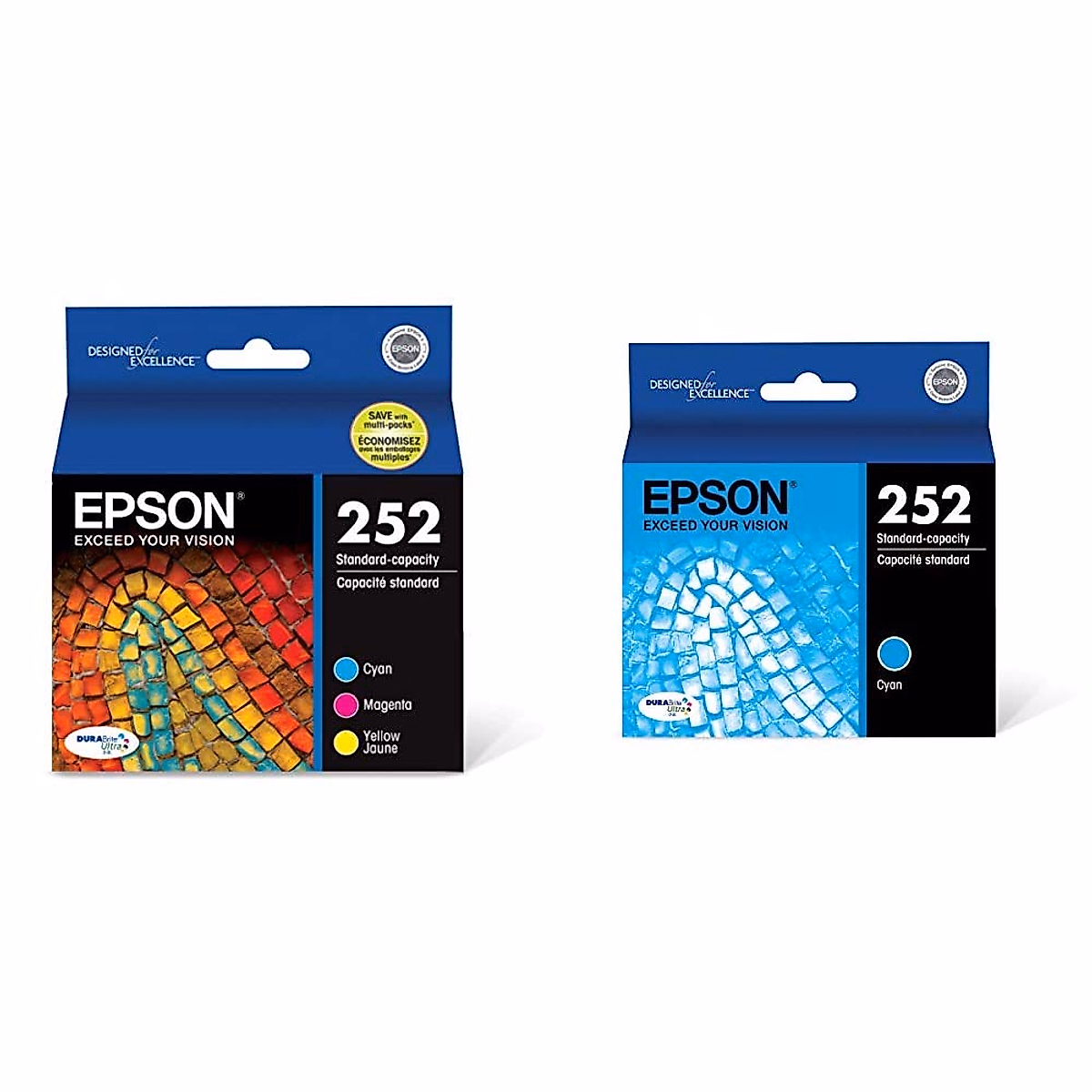 Epson T252520 DURABrite Ultra Color Combo Pack Standard Capacity Cartridge Ink & T252220 DURABrite Ultra Cyan Standard Capacity Cartridge Ink