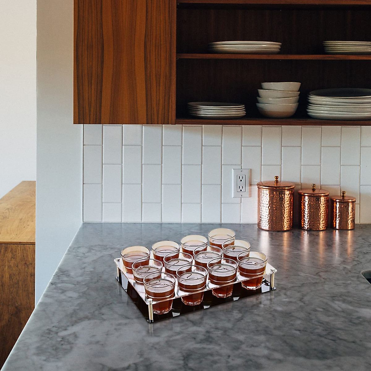 PATKAW Shot Glass Holder Acrylic Shot Glass Server Acrylic Cup Holder Shot Glass Serving Trays Shot Glass Base for Tequila Whiskey Cocktail Party Club Home Bar Drinking