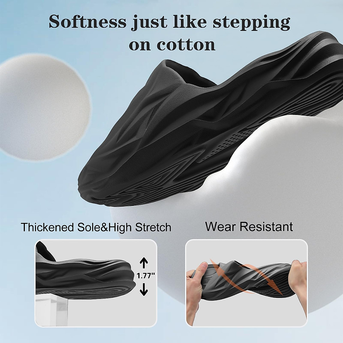 Spesoul Cloud Slides for Men Women Soft Foam Slide Sandals Open Toe Recovery Pillow Slippers for House Shower Pool Beach Indoor Outdoor 11.5-12.5 Wide Women/10.5-11.5 Wide Men