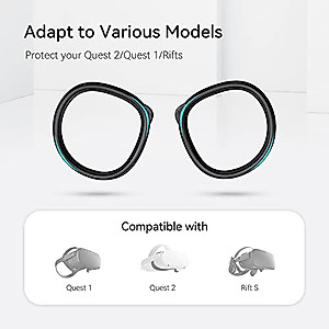 KIWI design Lens Protector Accessories, Glasses Spacer Anti-Scratch Ring Prevent Myopia Glasses from Scratching Compatible with Quest 2 Accessories/Quest/Rift S (Black)