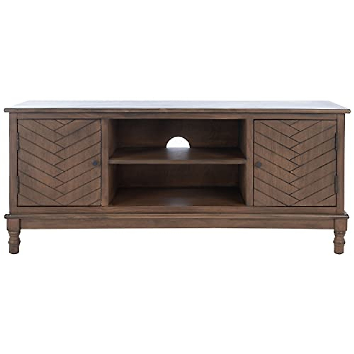 SAFAVIEH Home Collection Magnolia Brown 2-Door 2-Shelf Media Stand (up to 55-inch Flat Screen TV)