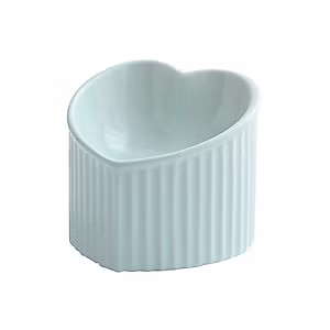 Green Ceramic Raised Cat Bowls, Tilted Elevated Food or Water Bowls, Stress Free, Backflow Prevention, Dishwasher and Microwave Safe, Lead & Cadmium Free
