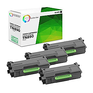 TCT Premium Compatible TN890 TN-890 TN890BK Black Toner Cartridge Replacement for Brother HL-L6400DW L6400DWT L6250DW, MFC-L6900DW L6750DW Printers (15,000 Pages) - 4 Pack