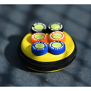 BusyBee Vibration Dampener (Pack of 6) with 6 Mottos in Tennis Ball Zipper Pouch