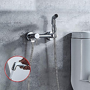 BINCAVIDOU Brass Bidet Faucet Two Function Bathroom Bidet Shower Sprayer Hot and Cold Water Bidet Sprayer for Toilet Kids Sprayers Chrome