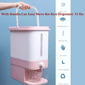 Creamoon WAQIA Rice Bucket Rice Storage Box Large Sealed Grain Container Grain Storage (pink)