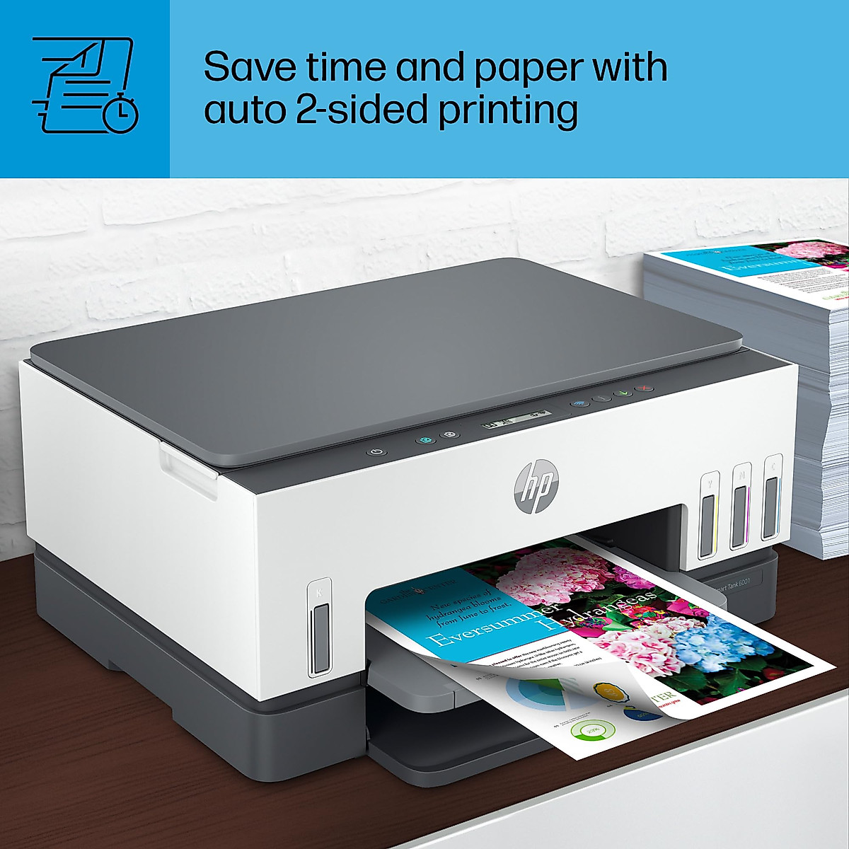 HP Smart -Tank 6001 Wireless All-in-One Cartridge-free Ink Printer, up to 2 years of ink included, mobile print, scan, copy (2H0B9A)