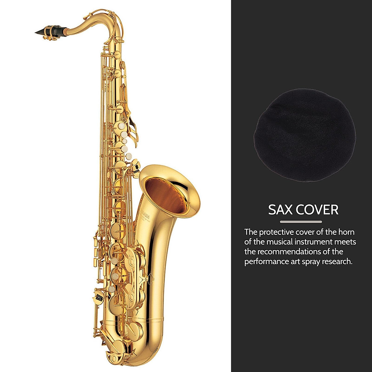 1 PC Sax Horn Hat Saxophone Cover Saxophone Muffler Cover Alto Sax Practice Mute Music Instrument Cover Saxophone Horn Hat Cover for Saxophone Black Fleece Trumpet Cap