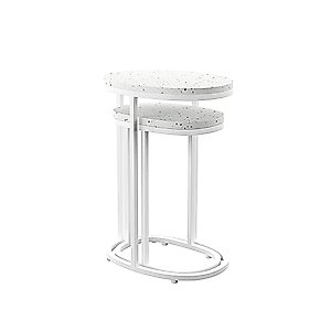 SEI Furniture Vicanno Terazzo Outdoor Accent Tables, White