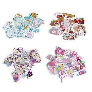 Aimeio Super Cute Cartoon Animals Transparent PVC Stickers for Diary Calendar Albums Decoration Scrapbook Planner Journal Child DIY Toy School Office Supplies,4 Pack