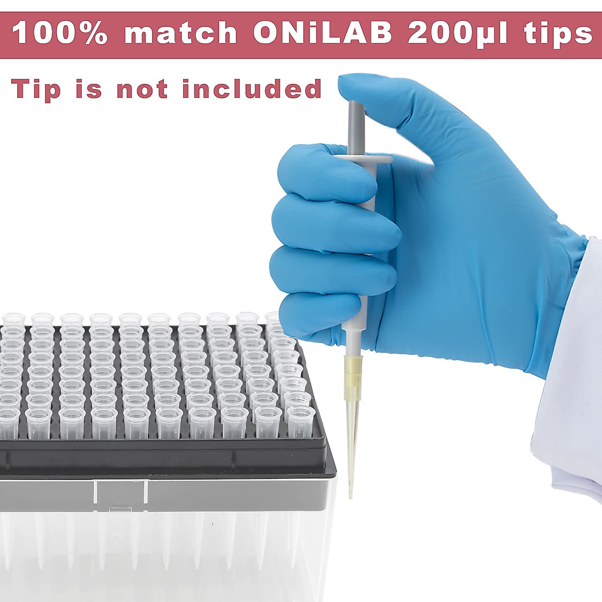 ONiLAB Mini Fixed Volume Pipette Manual Single Channel Pipettor, Laboratory Micro Pipette ，Micropipette Volume 200μl Gray